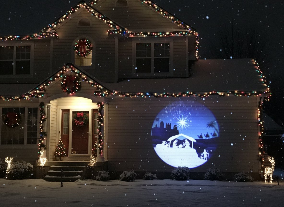 Outdoor wall projection of Christmas in Bethlehem – Beffy Arts